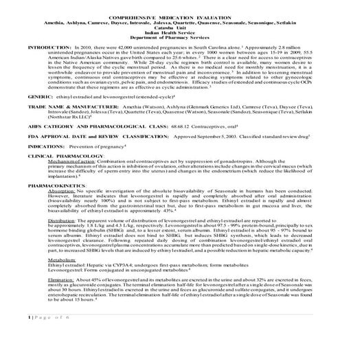 Seasonale MonographUTD | DOCX