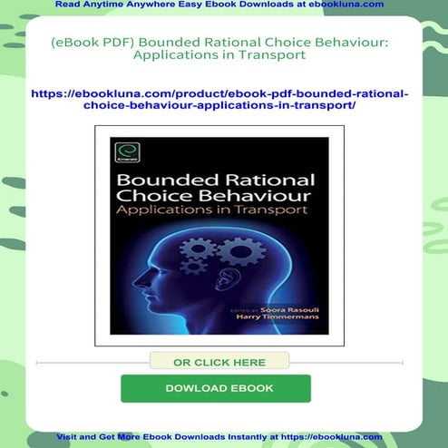 (eBook PDF) Bounded Rational Choice Behaviour: Applications in ...