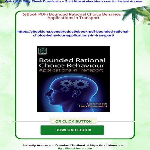 (eBook PDF) Bounded Rational Choice Behaviour: Applications in ...