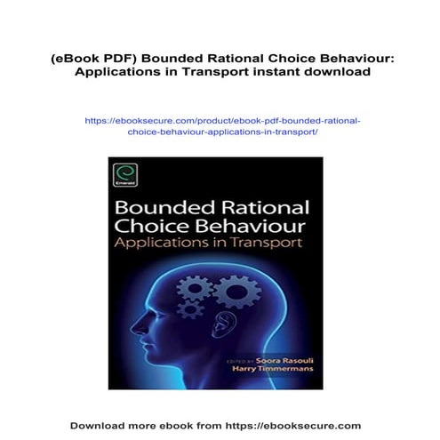 (eBook PDF) Bounded Rational Choice Behaviour: Applications in ...