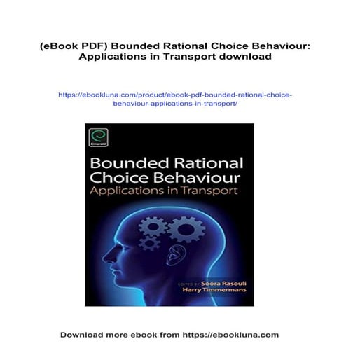 (eBook PDF) Bounded Rational Choice Behaviour: Applications in ...