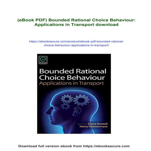 (eBook PDF) Bounded Rational Choice Behaviour: Applications in ...