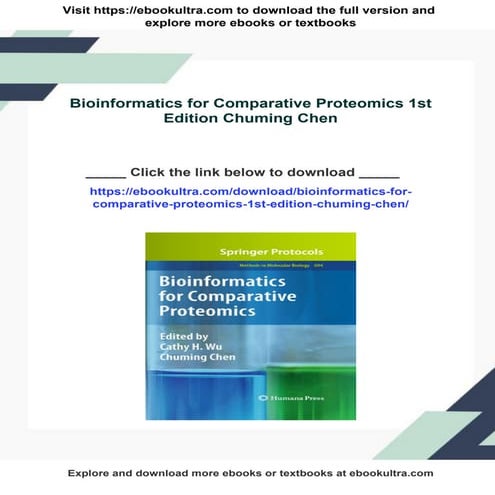 Bioinformatics for Comparative Proteomics 1st Edition Chuming Chen | PDF