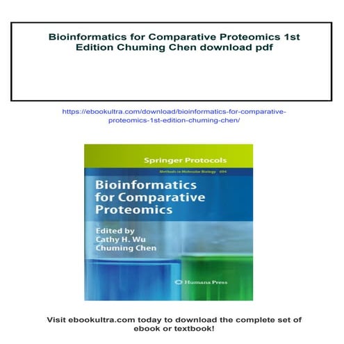 Bioinformatics for Comparative Proteomics 1st Edition Chuming Chen | PDF