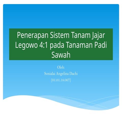 Tanam padi dengan sistem jajar legowo | PPTX