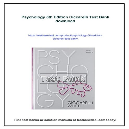 Psychology 5th Edition Ciccarelli Test Bank | PDF