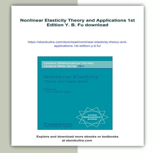 Nonlinear Elasticity Theory and Applications 1st Edition Y. B. Fu | PDF