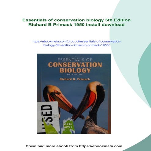 Essentials of conservation biology 5th Edition Richard B Primack 1950 | PDF