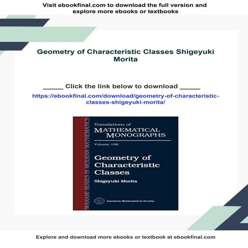 Geometry of Characteristic Classes Shigeyuki Morita | PDF
