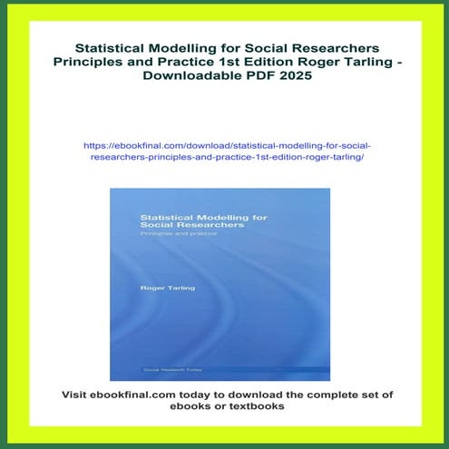 Statistical Modelling for Social Researchers Principles and Practice ...