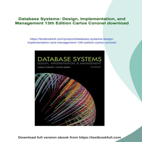 Database Systems: Design, Implementation, and Management 13th Edition Carlos Coronel | PDF