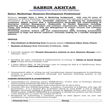 RESUME_Sabrin Akhtar_SA | PDF