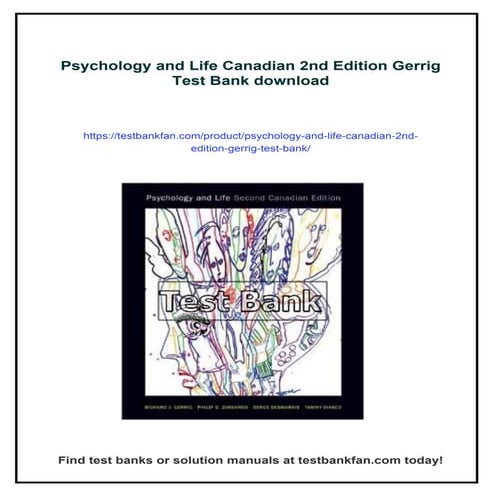 Psychology and Life Canadian 2nd Edition Gerrig Test Bank | PDF