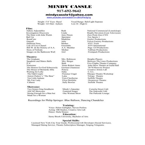 MINDY CASSLE resume | PDF