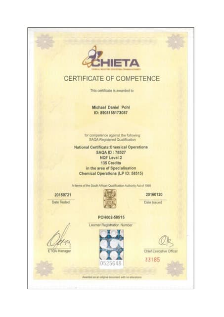 NQF 3 - Certificate | PDF