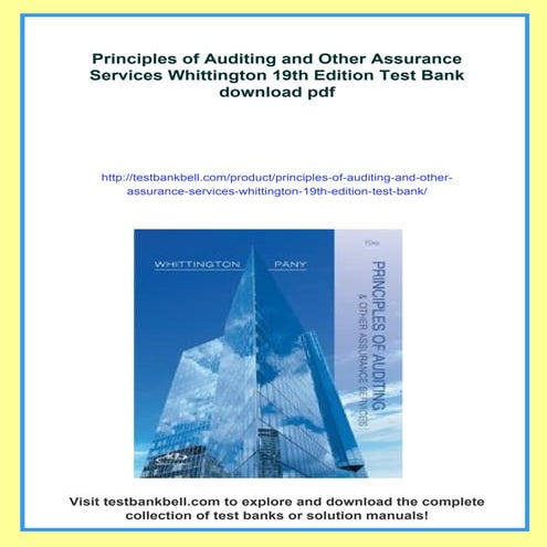 Principles of Auditing and Other Assurance Services Whittington 19th ...