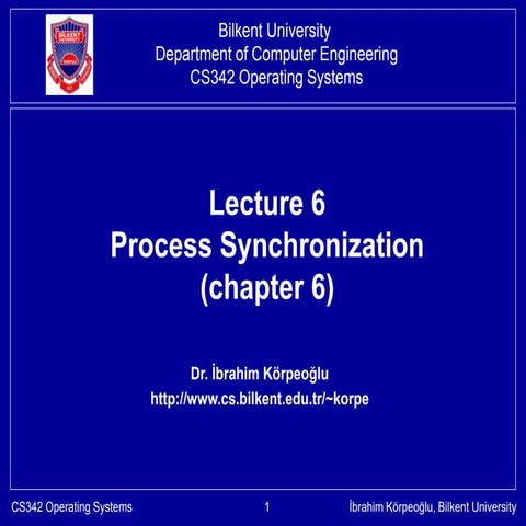 Process Synchronization For Operating Systems Ppt