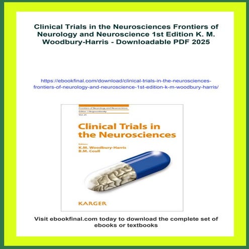 Clinical Trials in the Neurosciences Frontiers of Neurology and ...