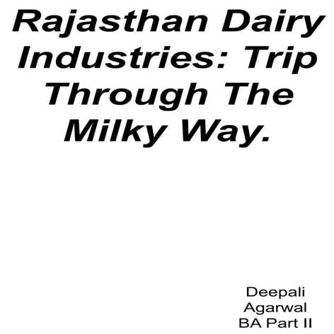 Dairy Industry PPT | PPTX