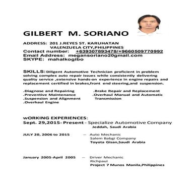 gilbert cv | DOCX