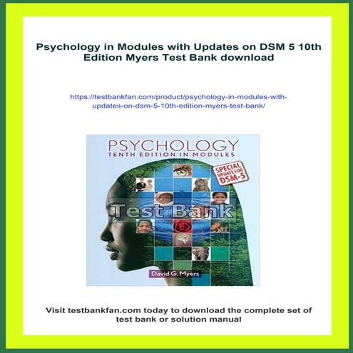 Psychology in Modules with Updates on DSM 5 10th Edition Myers Test ...