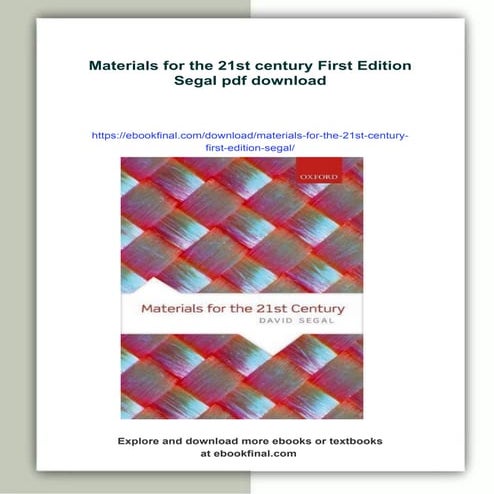 Materials for the 21st century First Edition Segal | PDF