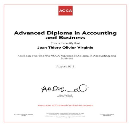 Acca Certificate | PDF