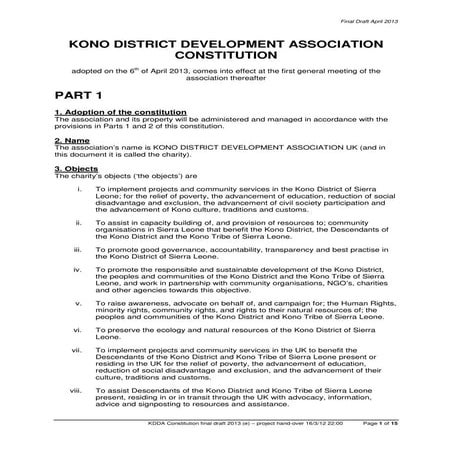 model constitution for charities and community groups | DOCX