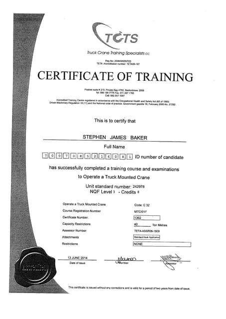 SHE Rep - Certificate | PDF
