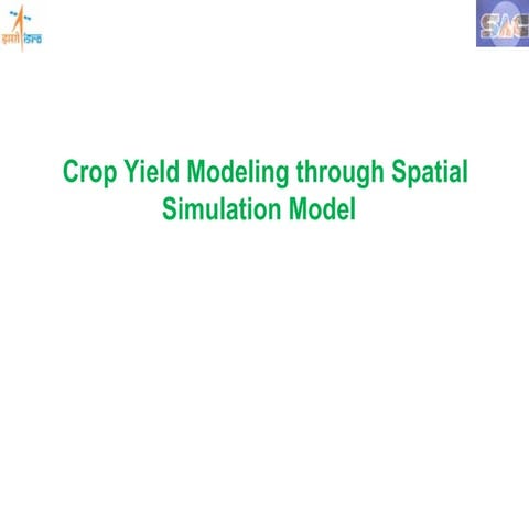 Crop Yield Modeling Using Sar Data And Rs Ppt
