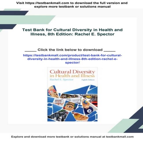 Access every chapter of Test Bank for Cultural Diversity in Health and ...