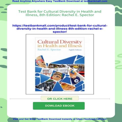 Test Bank for Cultural Diversity in Health and Illness, 8th Edition ...