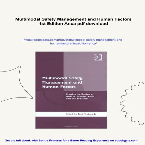 Multimodal Safety Management and Human Factors 1st Edition Anca | PDF