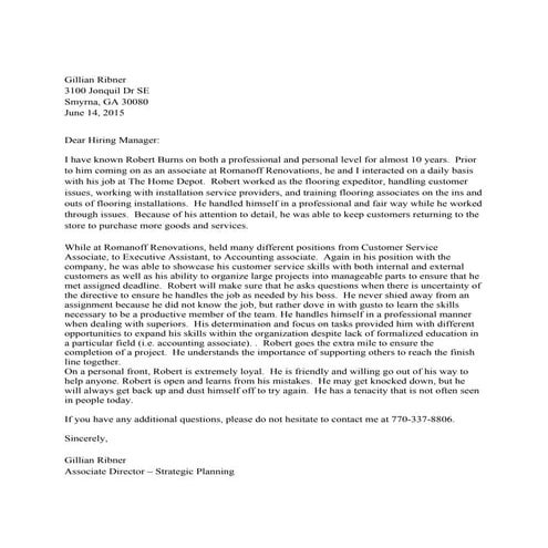 GNR - Reference Letter | PDF