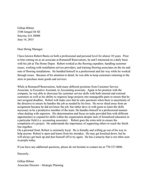 RB -CLW Reference Letter | PDF