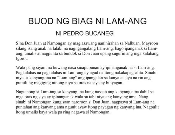 BIAG NI LAM ANG | PPT
