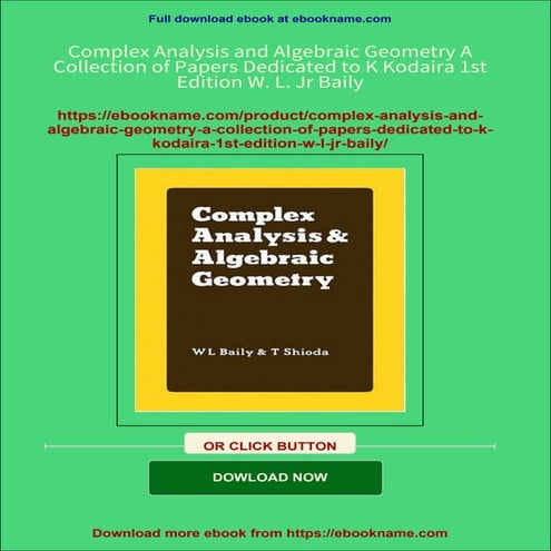 Instant ebooks textbook Complex Analysis and Algebraic Geometry A ...