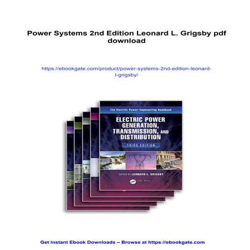 Power Systems 2nd Edition Leonard L. Grigsby | PDF