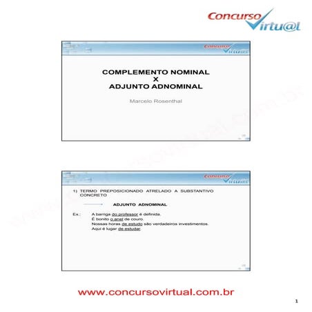 Aulão adjunto x complemento com gabarito | PDF