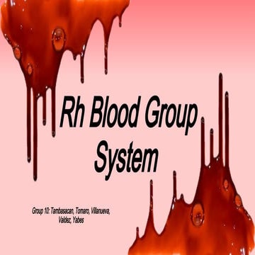 Rh Blood Group System | PPT