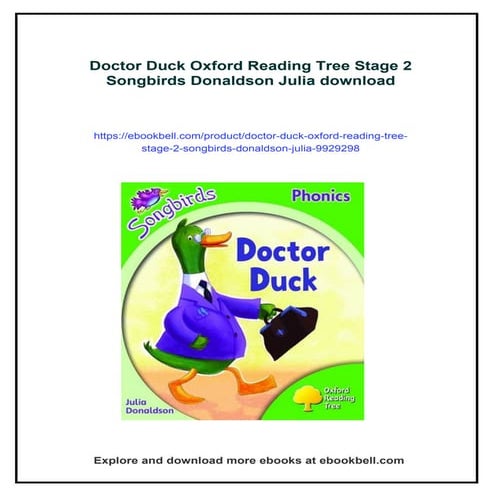 Doctor Duck Oxford Reading Tree Stage 2 Songbirds Donaldson Julia | PDF