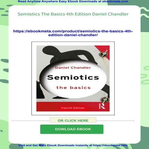 Semiotics The Basics 4th Edition Daniel Chandler | PDF