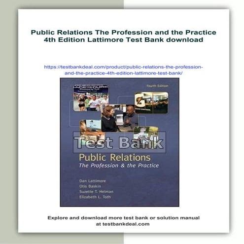 Public Relations The Profession and the Practice 4th Edition Lattimore ...