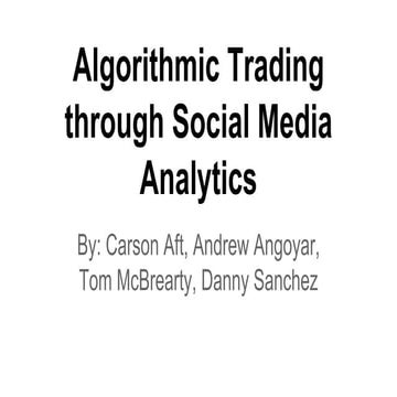 Algorithmic Trading Research | PPTX