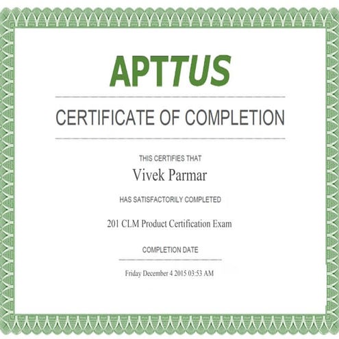 Apttus_Certificate CLM | PPT