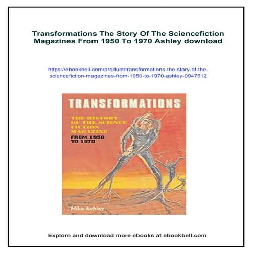 Transformations The Story Of The Sciencefiction Magazines From 1950 To ...