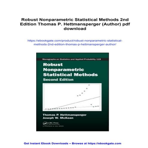 Robust Nonparametric Statistical Methods 2nd Edition Thomas P. Hettmansperger (Author) | PDF