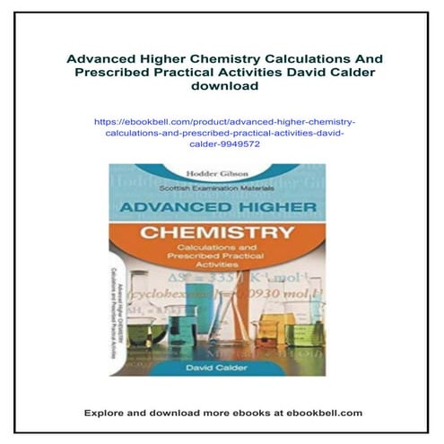 Advanced Higher Chemistry Calculations And Prescribed Practical ...