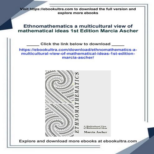 Ethnomathematics a multicultural view of mathematical ideas 1st Edition ...