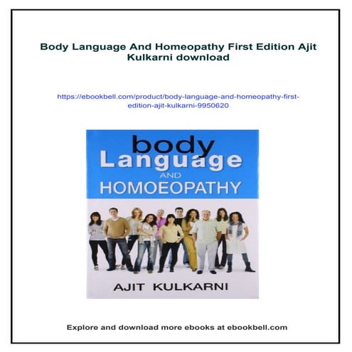 Body Language And Homeopathy First Edition Ajit Kulkarni | PDF